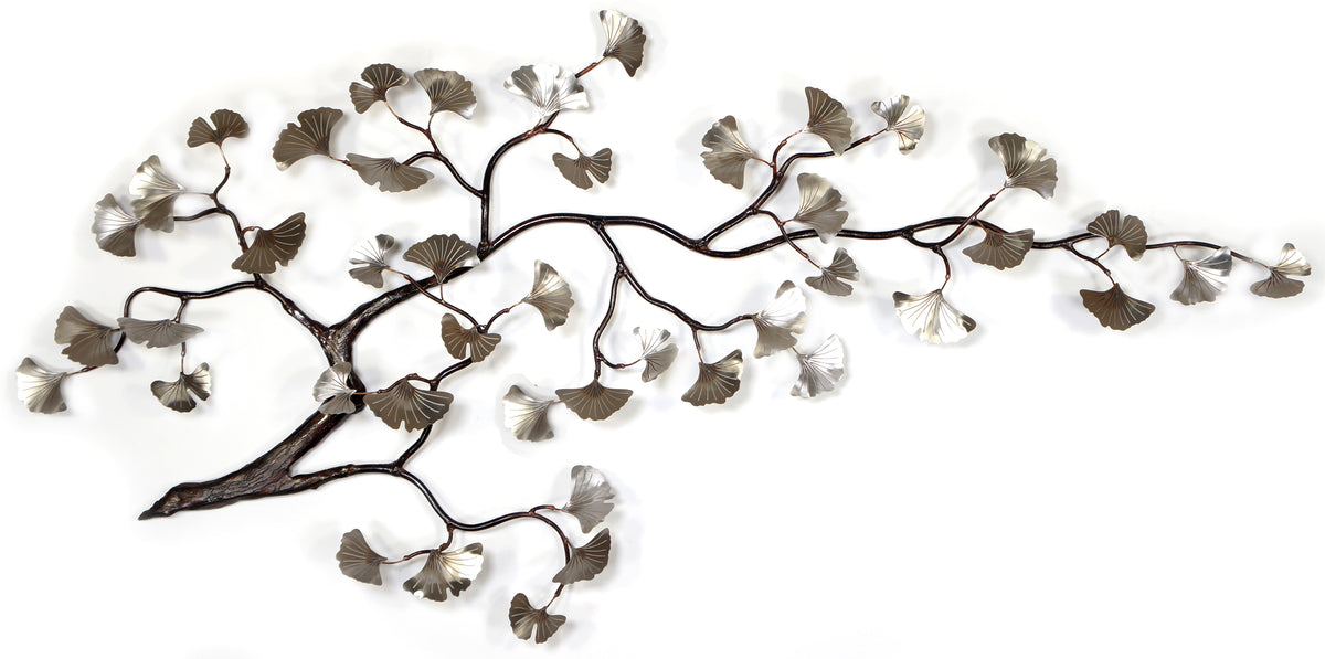 Bovano - Wall Sculpture - Ginkgo Tree w/ Enameled Leaves – Mirranme